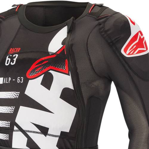 Colete Alpinestars Sequence LS - Preto/Branco/Vermelho - Grid Motors