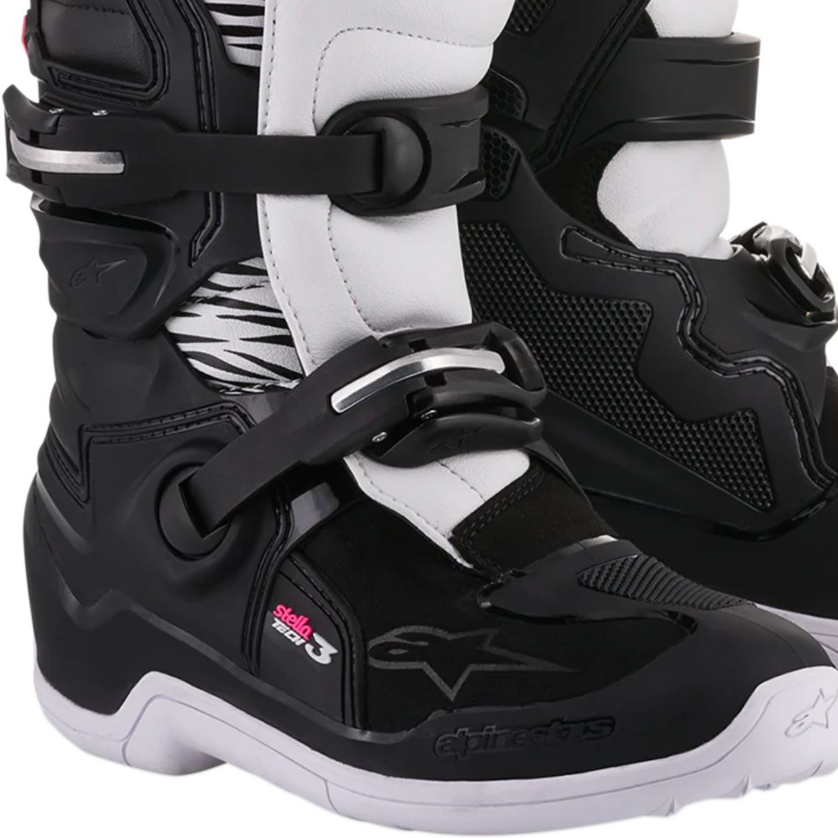 Bota Alpinestars Stella Tech 3 Preto/Branco/Rosa - Grid Motors