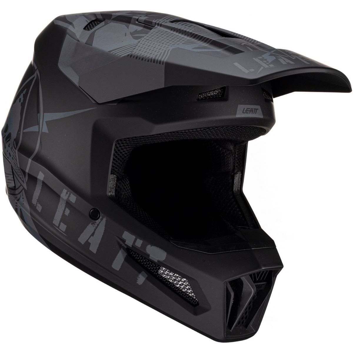Capacete Leatt Moto 2.5 - Preto/Cinza - Grid Motors