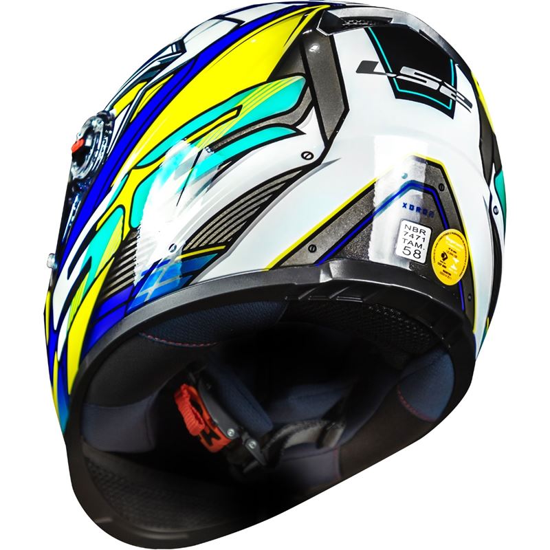 Capacete LS2 FF358 Xdron - Branco/Azul - Grid Motors