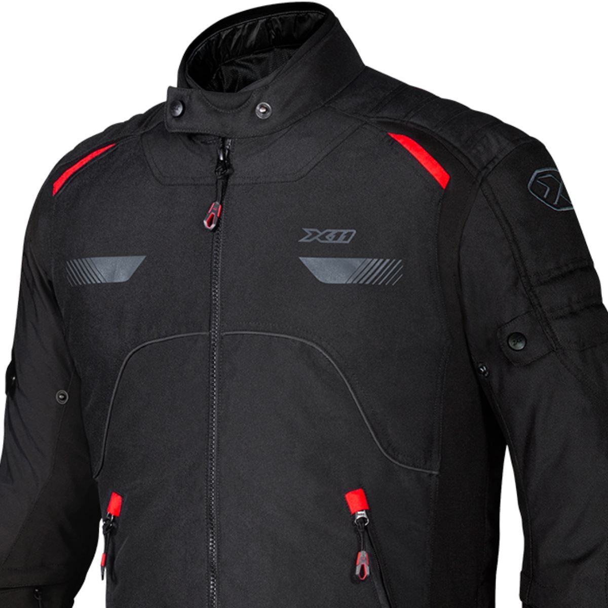 Jaqueta X11 Veler Preto/Vermelho (100% Impermeável) - Grid Motors