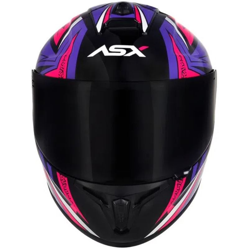 Capacete ASX Draken Vector - Preto/Roxo Lilás/Rosa - Grid Motors