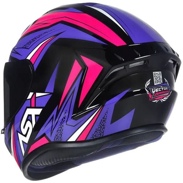 Capacete ASX Draken Vector - Preto/Roxo Lilás/Rosa - Grid Motors