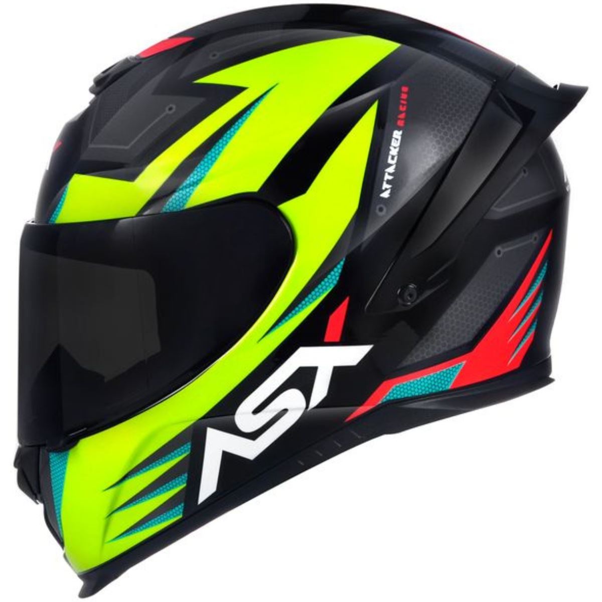 Capacete ASX Eagle Racing Attacker - Preto/Cinza Grafite/Amarelo - Grid ...