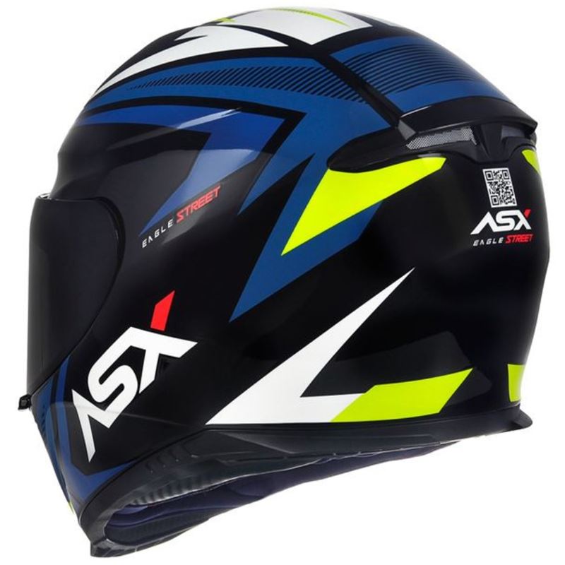 Capacete ASX Eagle Street - Preto/Azul/Amarelo - Grid Motors