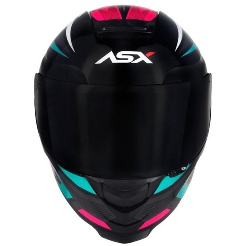 Capacete ASX Eagle Street - Preto/Rosa/Azul Tiffany - Grid Motors