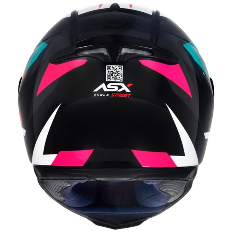 Capacete ASX Eagle Street - Preto/Rosa/Azul Tiffany - Grid Motors