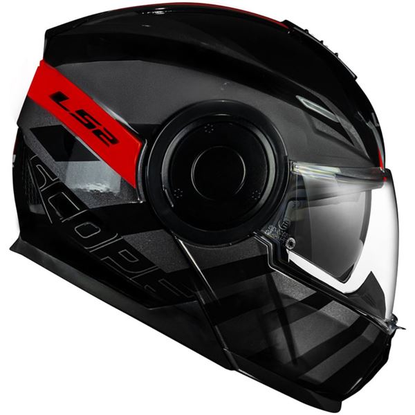 Capacete LS2 Scope FF902 Hamr Preto/Vermelho (Articulado) - Grid Motors