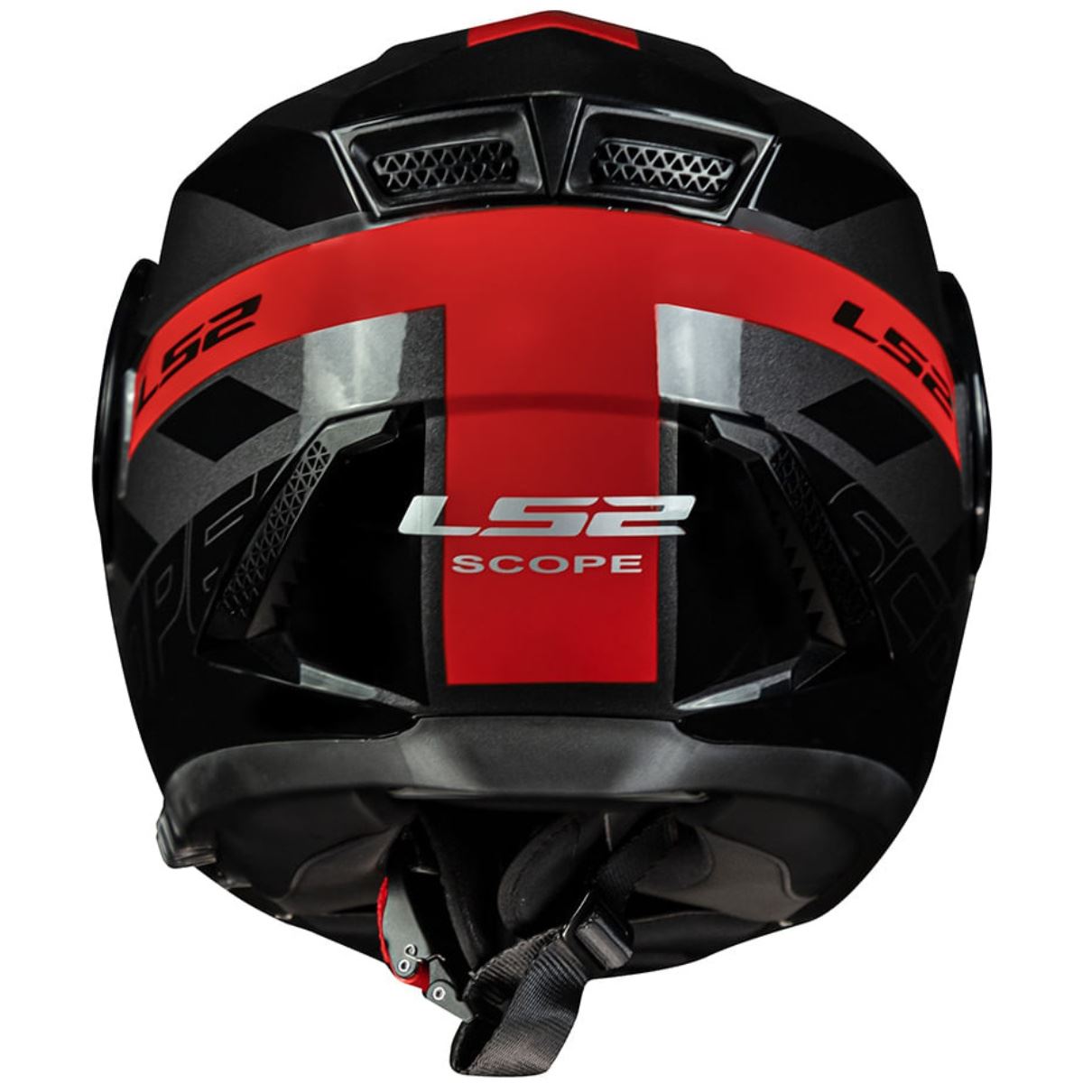 Capacete LS2 Scope FF902 Hamr Preto/Vermelho (Articulado) - Grid Motors