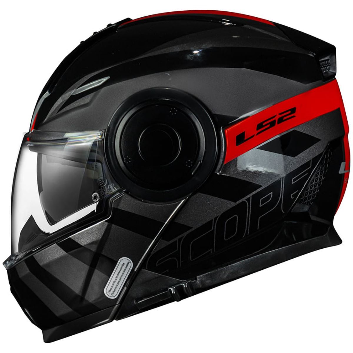 Capacete LS2 Scope FF902 Hamr Preto/Vermelho (Articulado) - Grid Motors