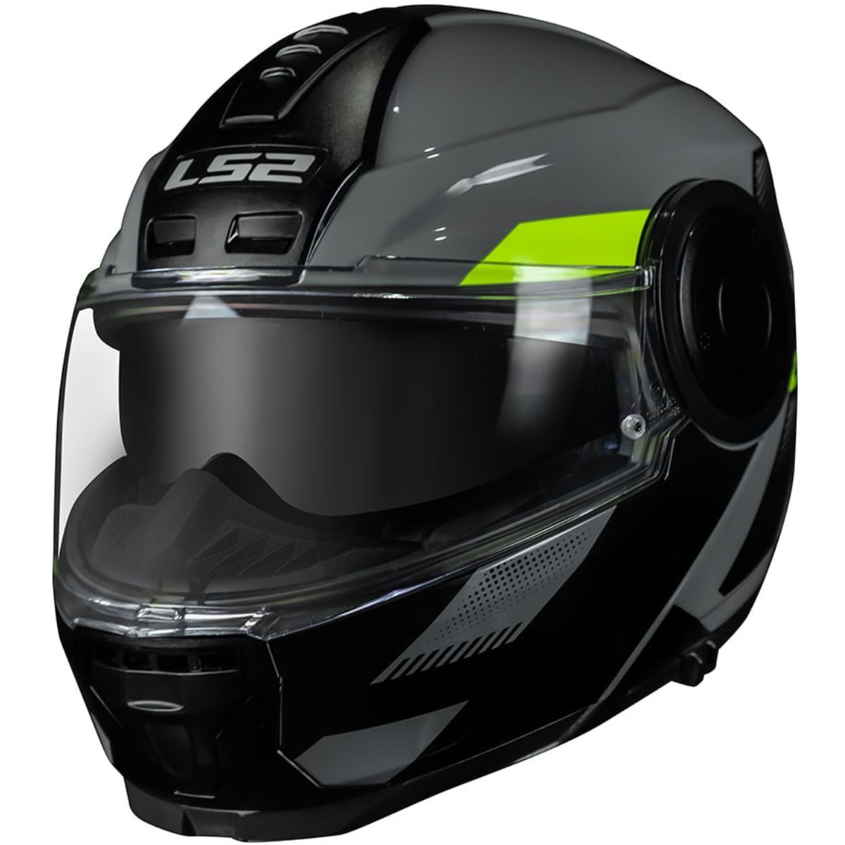 Capacete LS2 Scope FF902 Max Preto/Amarelo Fluor (Articulado) - Grid Motors