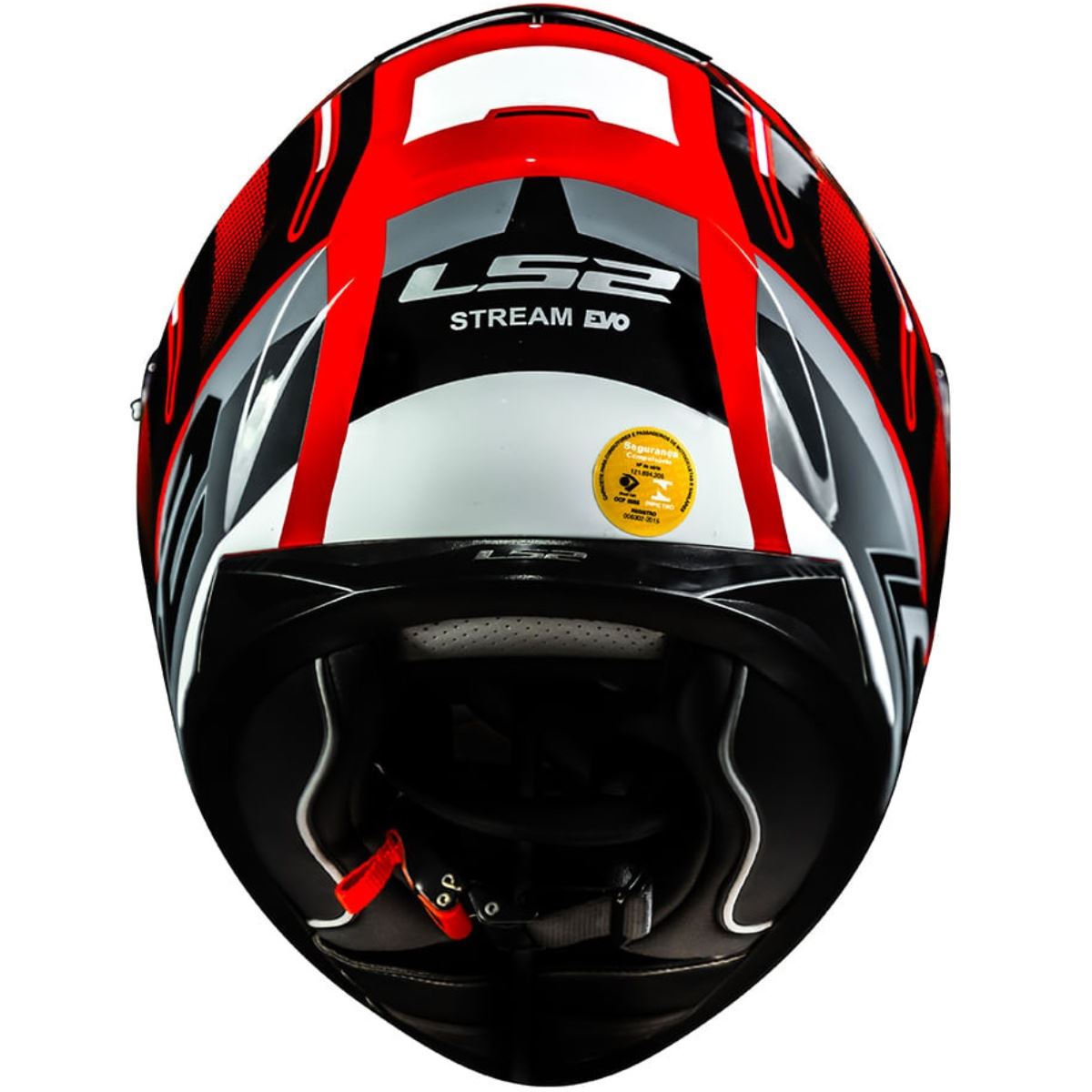 Capacete LS2 FF320 Stream Shadow - Vermelho/Branco - Grid Motors