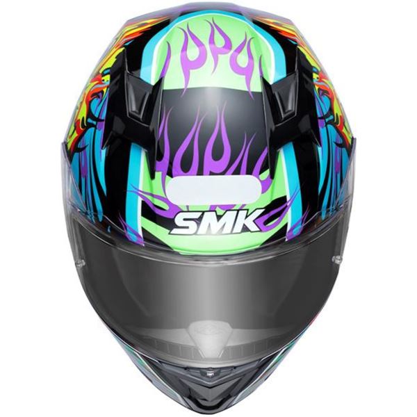 Capacete SMK Stellar Skull - Preto/Amarelo/Azul - Grid Motors