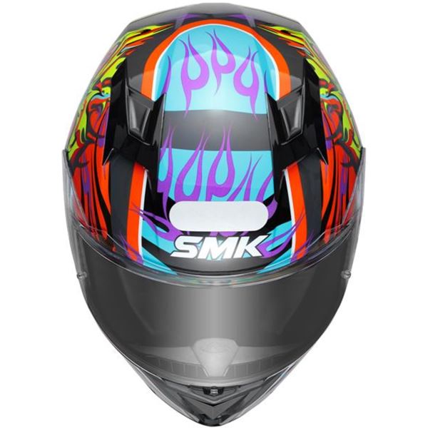 Capacete SMK Stellar Skull - Cinza/Laranja/Amarelo - Grid Motors
