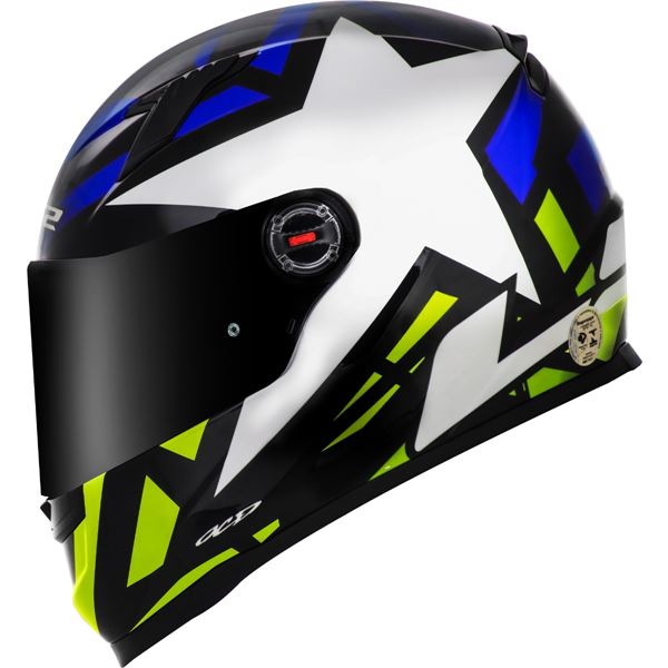 Capacete LS2 FF358 Starwar Azul/Amarelo Fluor - Grid Motors