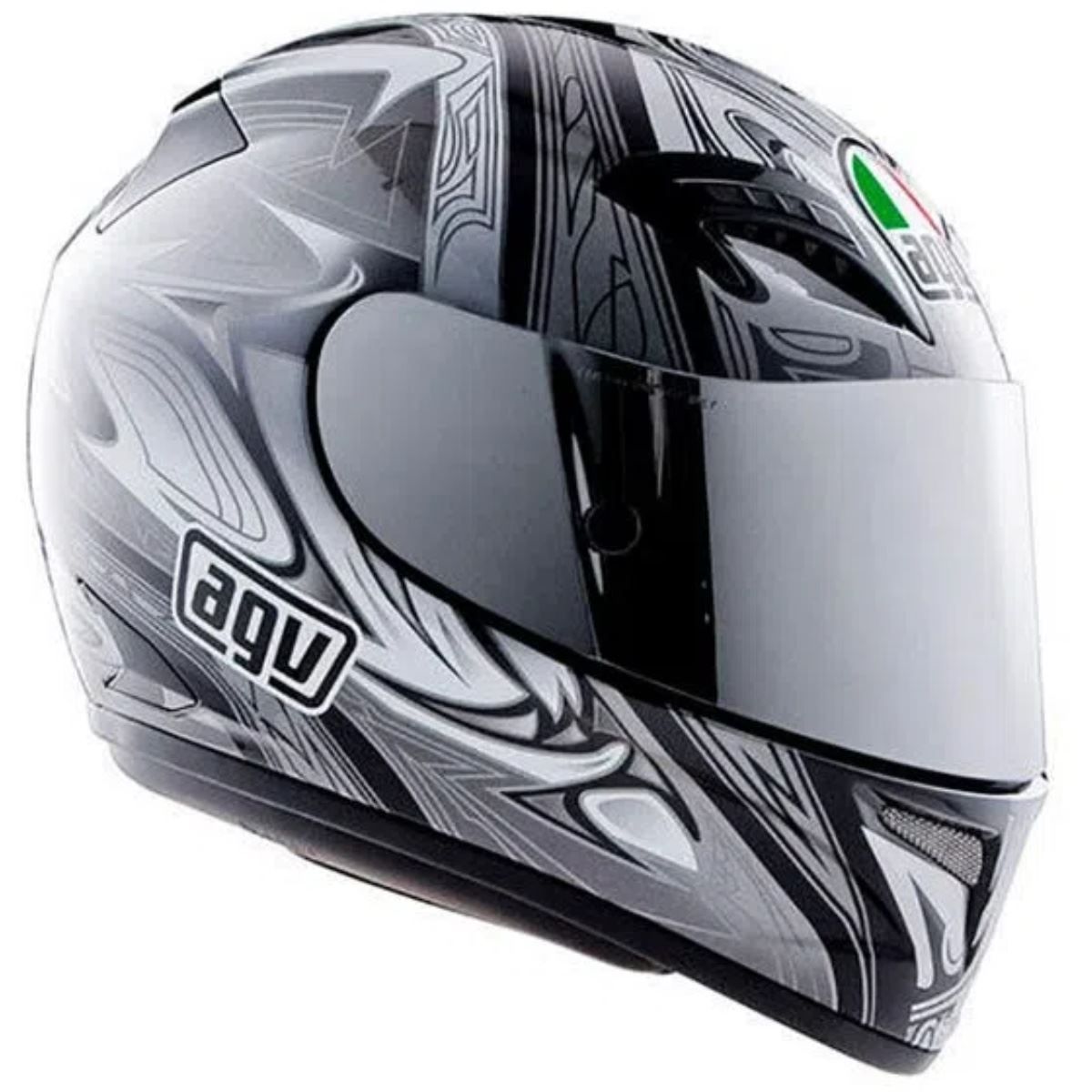 Capacete AGV T2 Shade - Preto/Prata - Grid Motors