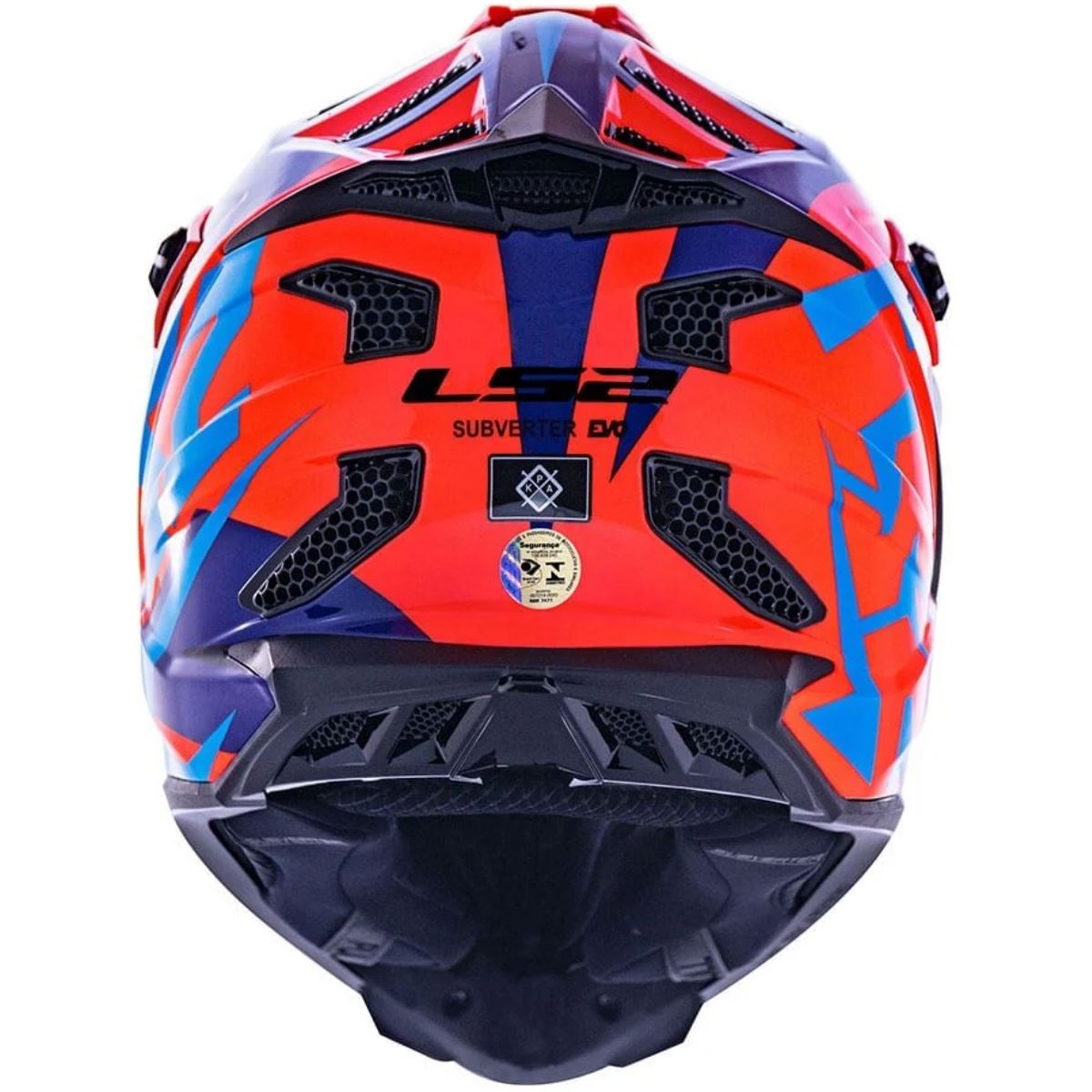 Capacete LS2 MX700 Subverter Evo Nimble - Preto/Azul/Laranja - Branco