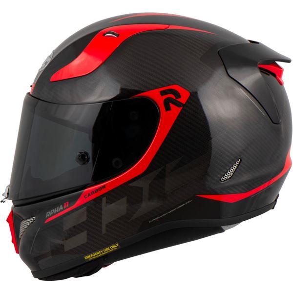 Capacete HJC RPHA 11 Carbon Bleer - Preto/Vermelho - Grid Motors
