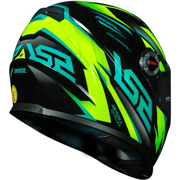 Capacete LS2 FF358 Draze - Preto/Amarelo Fluor - Grid Motors