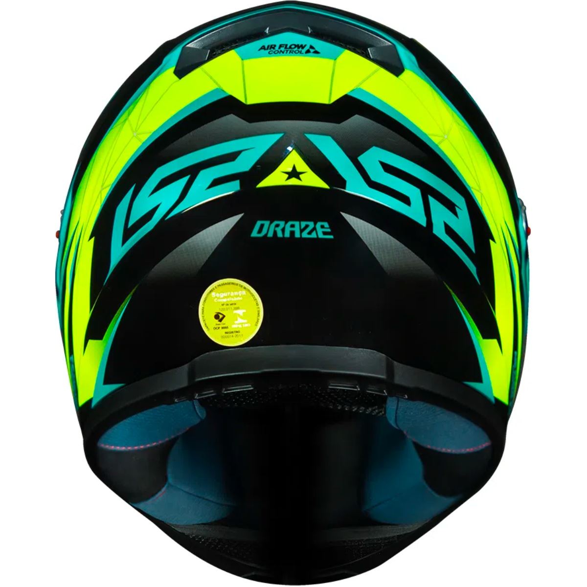 Capacete LS2 FF358 Draze - Preto/Amarelo Fluor - Grid Motors
