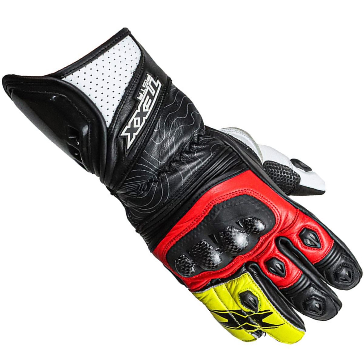 Luva Texx Pista V2 Vermelho/Amarelo - Grid Motors