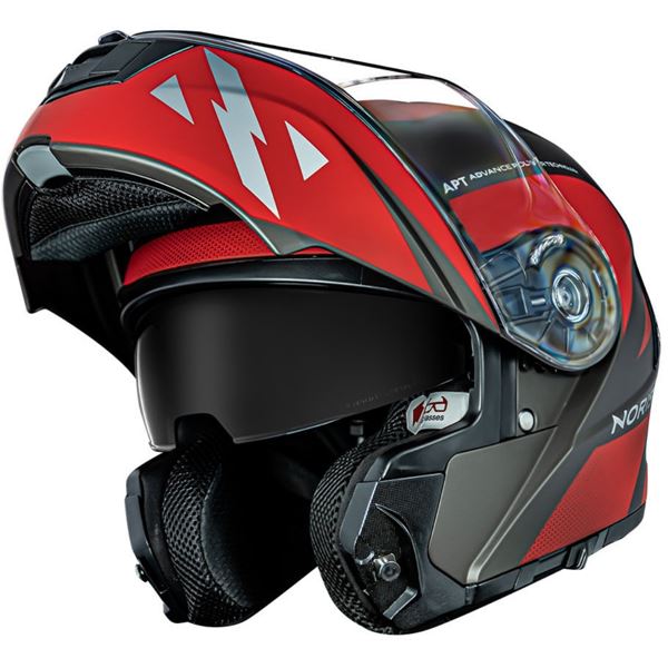 Capacete Norisk Motion Articulado Defender - Vermelho/Preto - Grid Motors