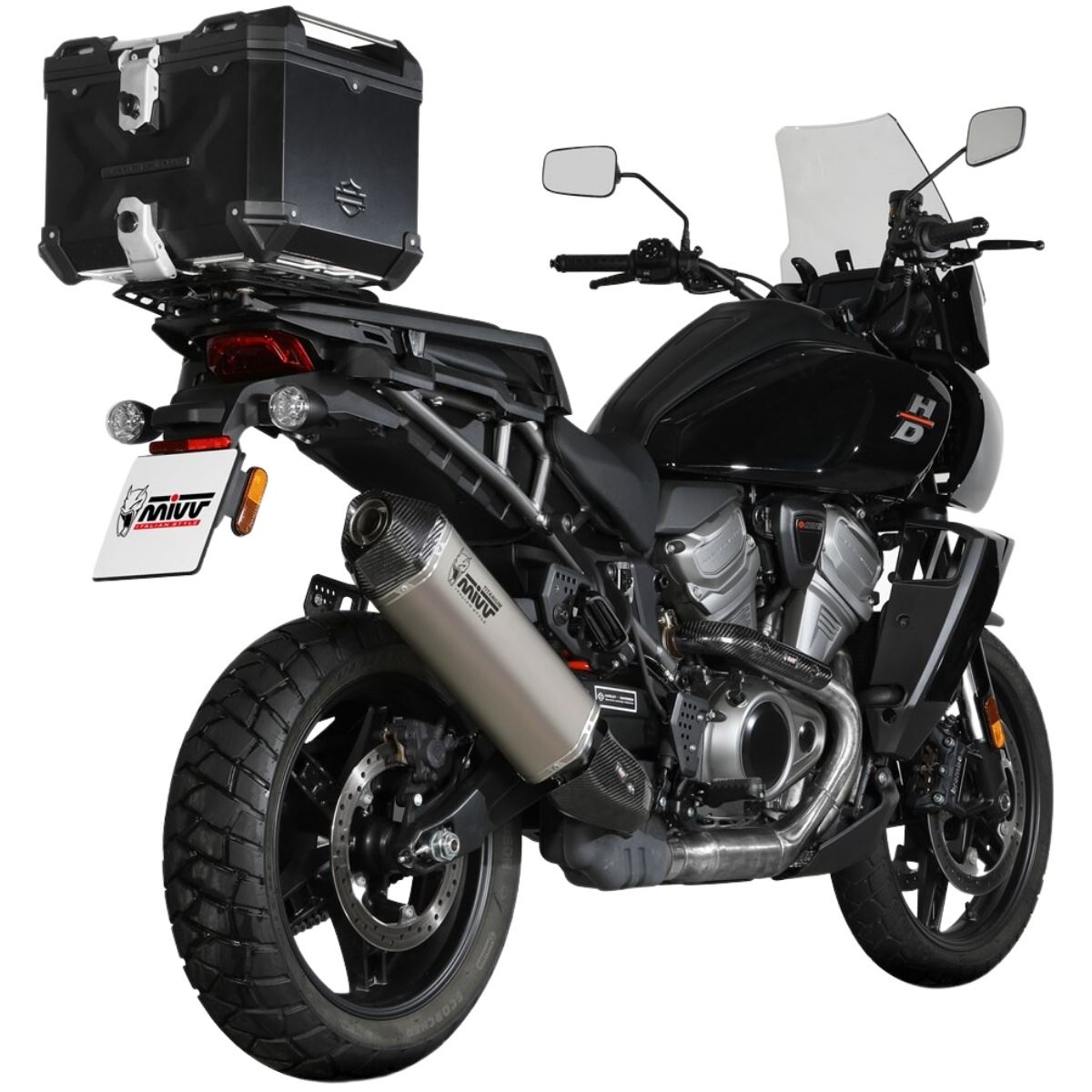 Escapamento MIVV Speed Edge Harley Davidson Pan America (com Link Pipe) - Titânio/Fibra de ...