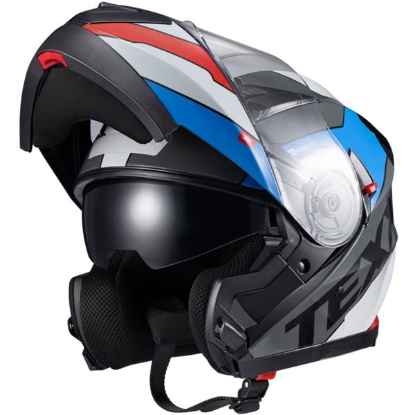 Capacete Texx Gladiator V3 Reisen - Azul/Vermelho/Branco - Grid Motors