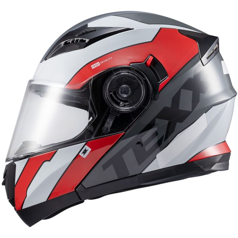Capacete Texx Gladiator V3 Reisen - Vermelho/Branco - Grid Motors