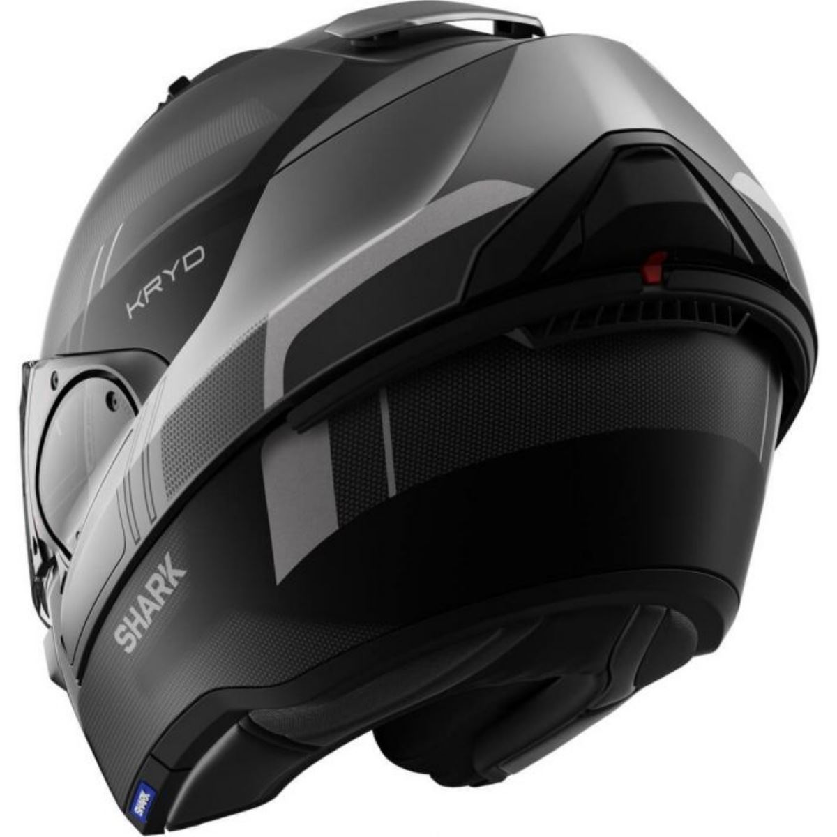 Capacete Shark Evo ES Kryd KAS - Preto/Cinza/Prata Fosco - Grid Motors