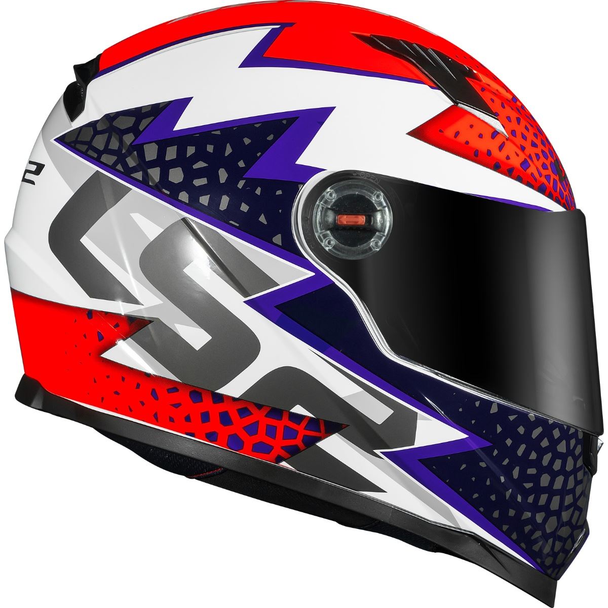 Capacete LS2 FF358 Speedy - Branco/Roxo/Laranja - Grid Motors