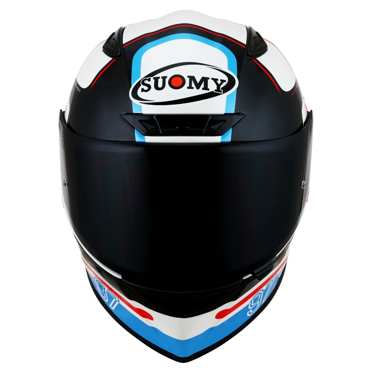Capacete Suomy Track 1 Ninety Seven - Branco/Azul/Vermelho - Grid Motors