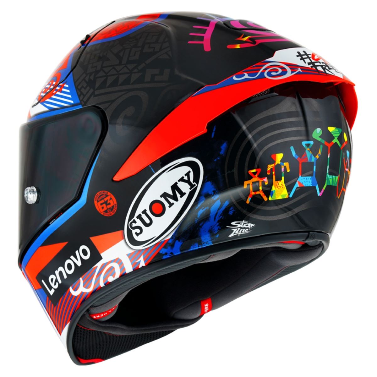 Capacete Suomy SR-GP Bagnaia 2021 - Laranja/Azul - Grid Motors