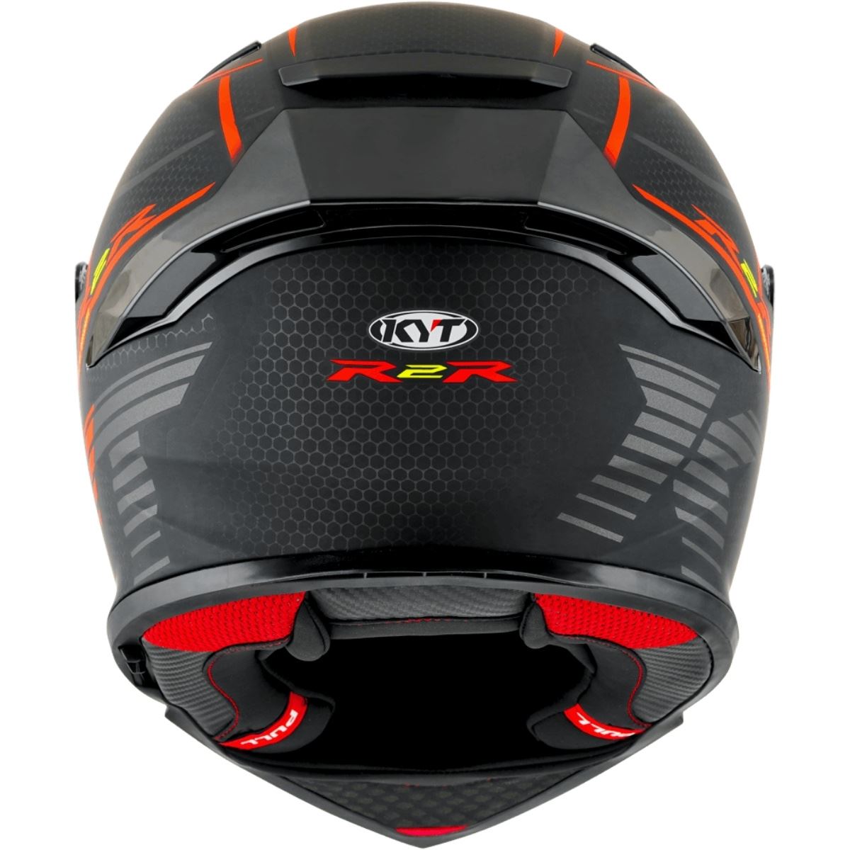 Capacete KYT R2R Concept - Preto/Vermelho Fosco - Grid Motors
