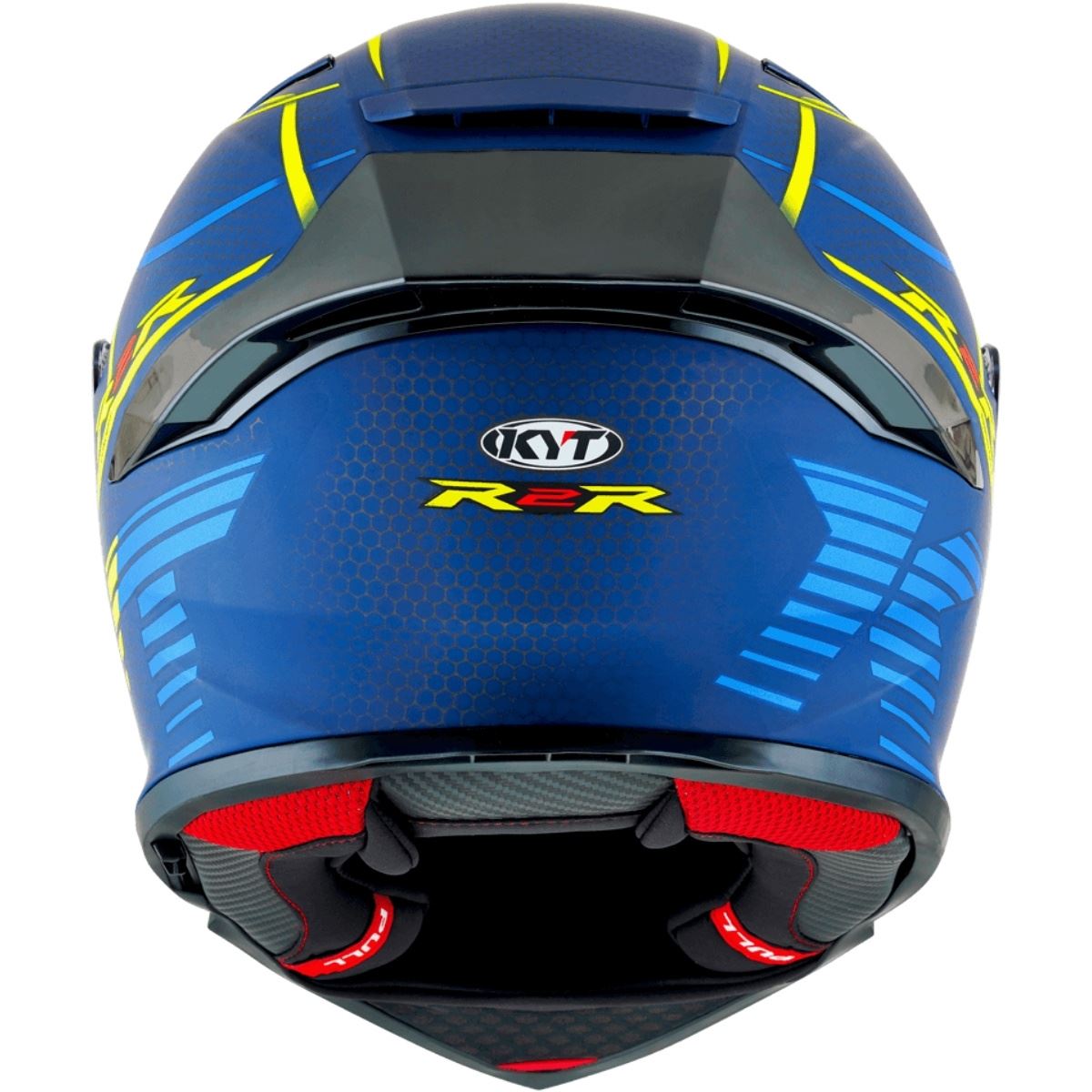 Capacete KYT R2R Concept - Azul/Amarelo Fosco - Grid Motors