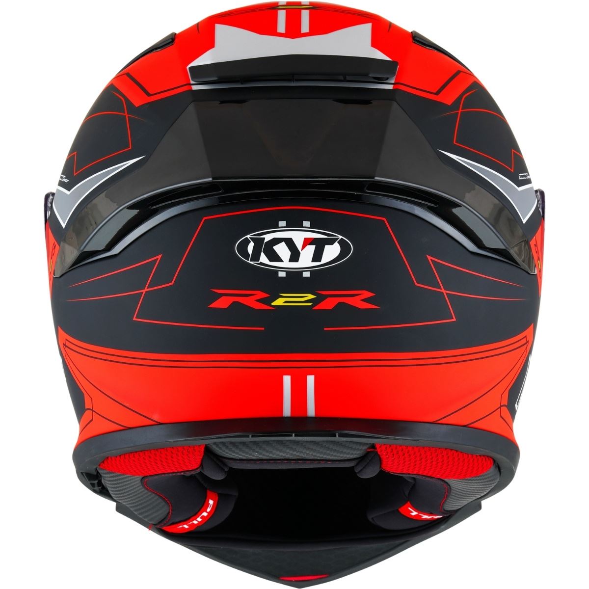 Capacete KYT R2R LED - Preto/Vermelho Fosco - Grid Motors