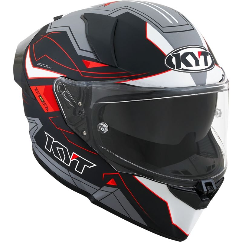 Capacete KYT R2R LED - Preto/Cinza Fosco - Grid Motors