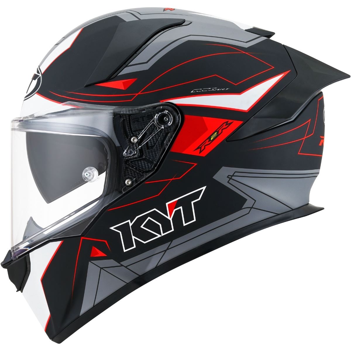 Capacete KYT R2R LED - Preto/Cinza Fosco - Grid Motors