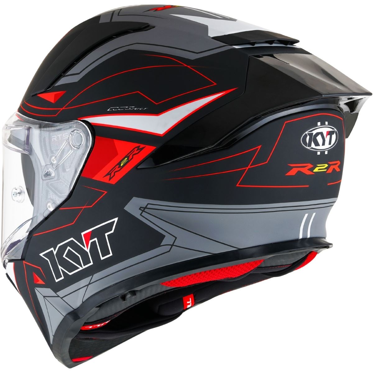 Capacete KYT R2R LED - Preto/Cinza Fosco - Grid Motors