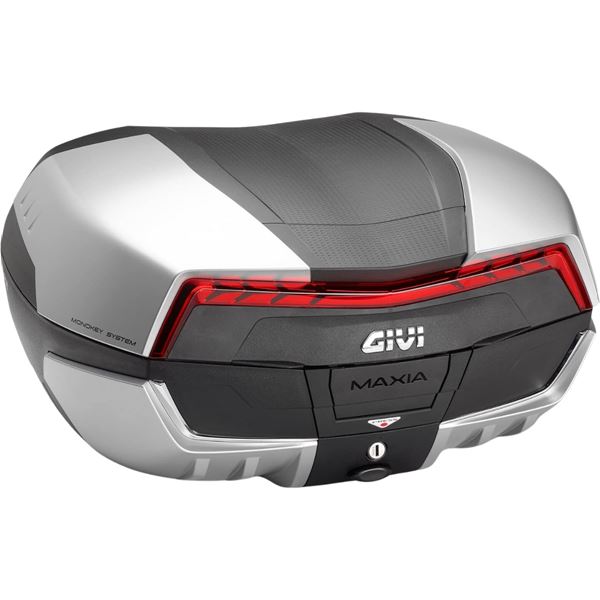 Baú / Bauleto Givi V58N Maxia 5 Lente Vermelha 58 Litros - Prata/Preto - Grid Motors