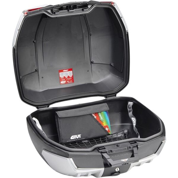 Baú / Bauleto Givi V58N Maxia 5 Lente Vermelha 58 Litros - Prata/Preto - Grid Motors