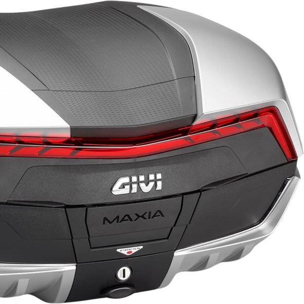 Baú / Bauleto Givi V58N Maxia 5 Lente Vermelha 58 Litros - Prata/Preto - Grid Motors