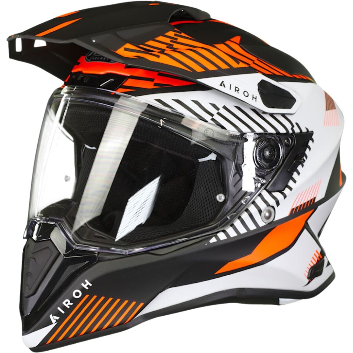 Capacete Airoh Commander Boost Preto/Branco/Laranja Fosco - Grid Motors