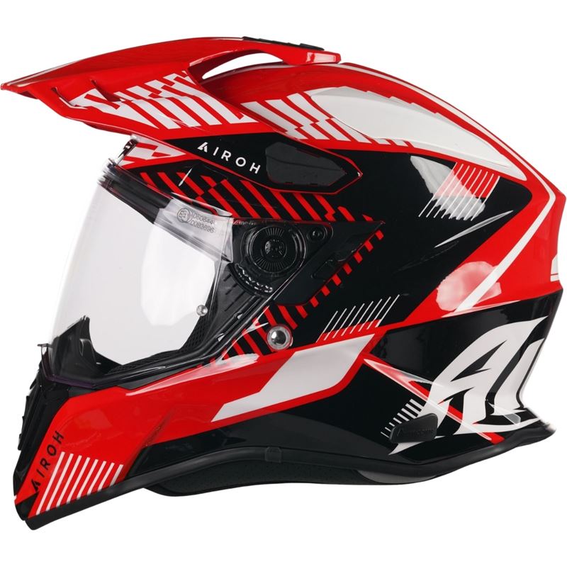 Capacete Airoh Commander Boost Preto/Vermelho/Branco - Grid Motors