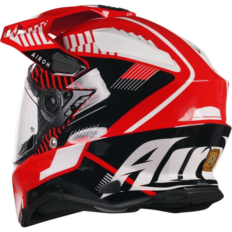 Capacete Airoh Commander Boost Preto/Vermelho/Branco - Grid Motors