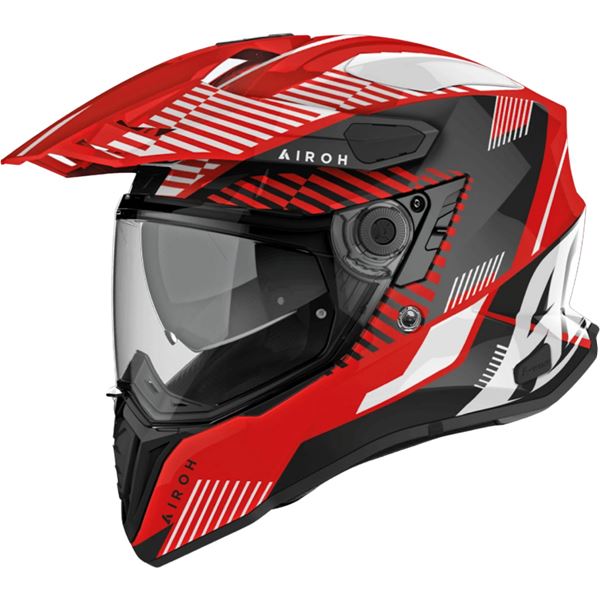 Capacete Airoh Commander Boost Preto/Vermelho/Branco - Grid Motors