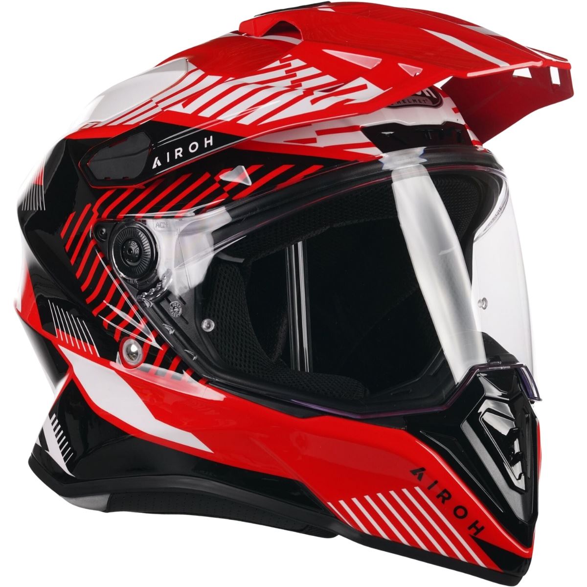 Capacete Airoh Commander Boost Preto/Vermelho/Branco - Grid Motors