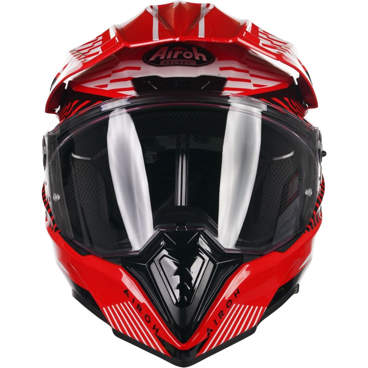 Capacete Airoh Commander Boost Preto/Vermelho/Branco - Grid Motors