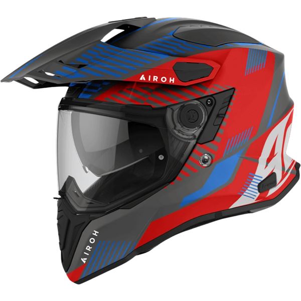 Capacete Airoh Commander Boost Vermelho/Azul Fosco - Grid Motors