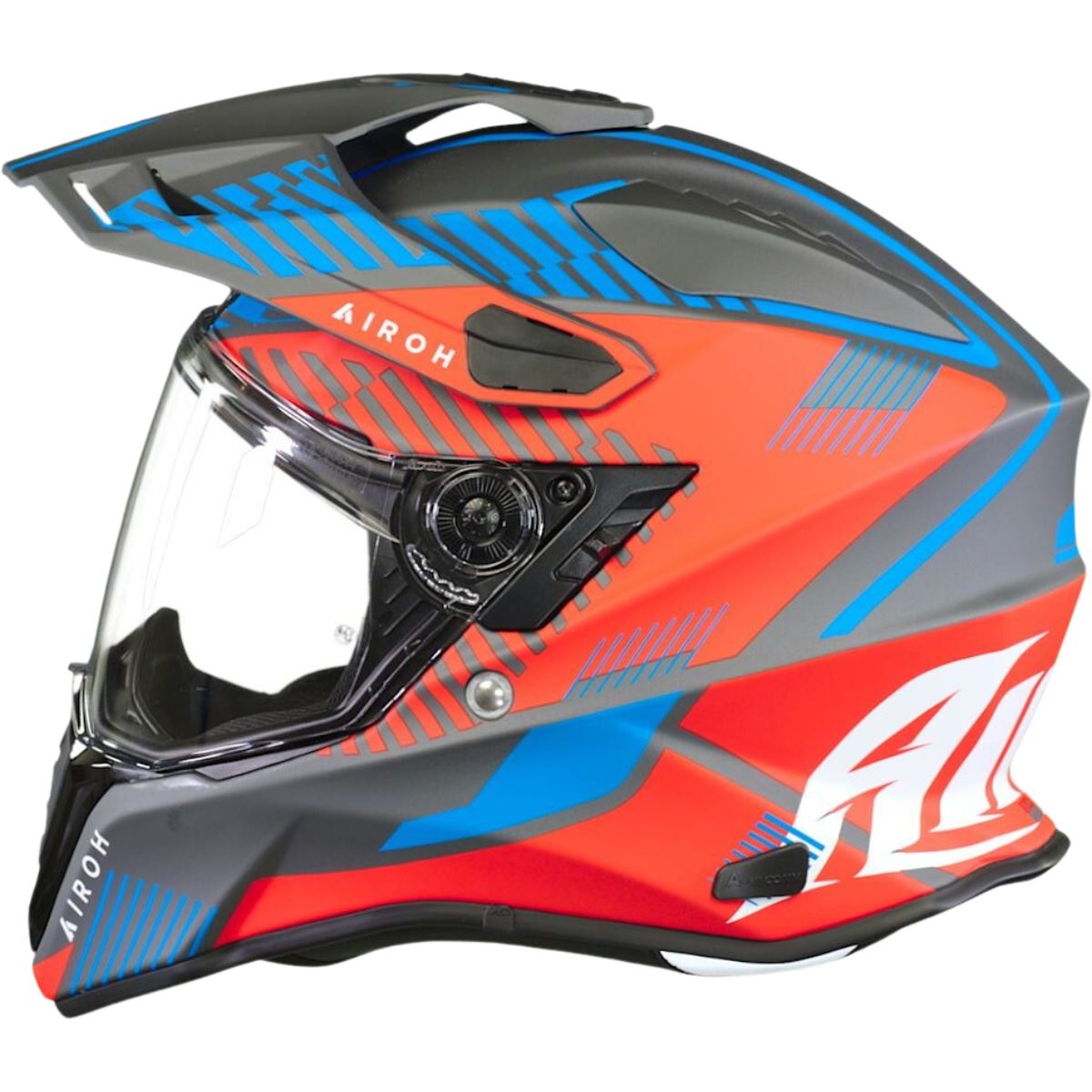 Capacete Airoh Commander Boost Vermelho/Azul Fosco - Grid Motors